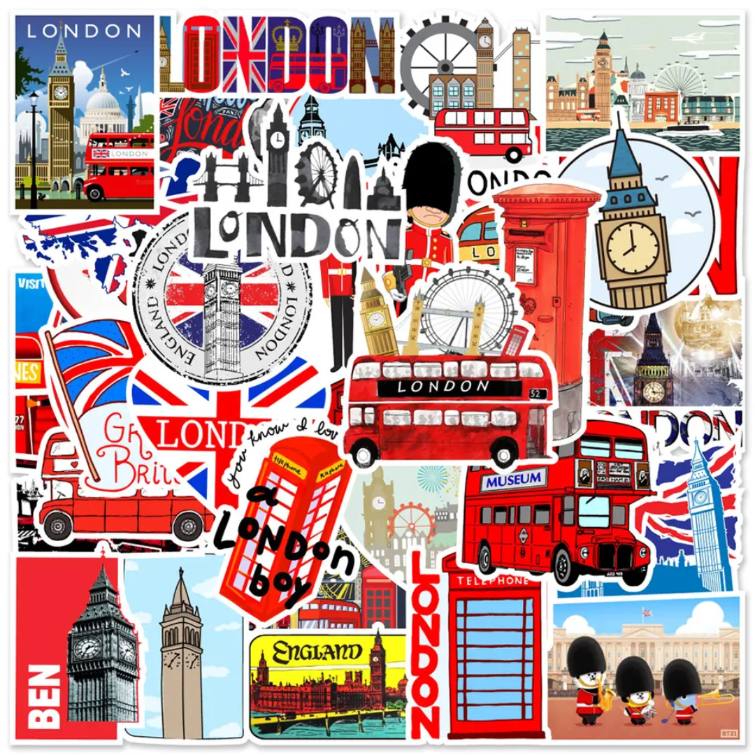 Custom London England Sticker Mix- 50 Piece | Shop Today. Get it ...