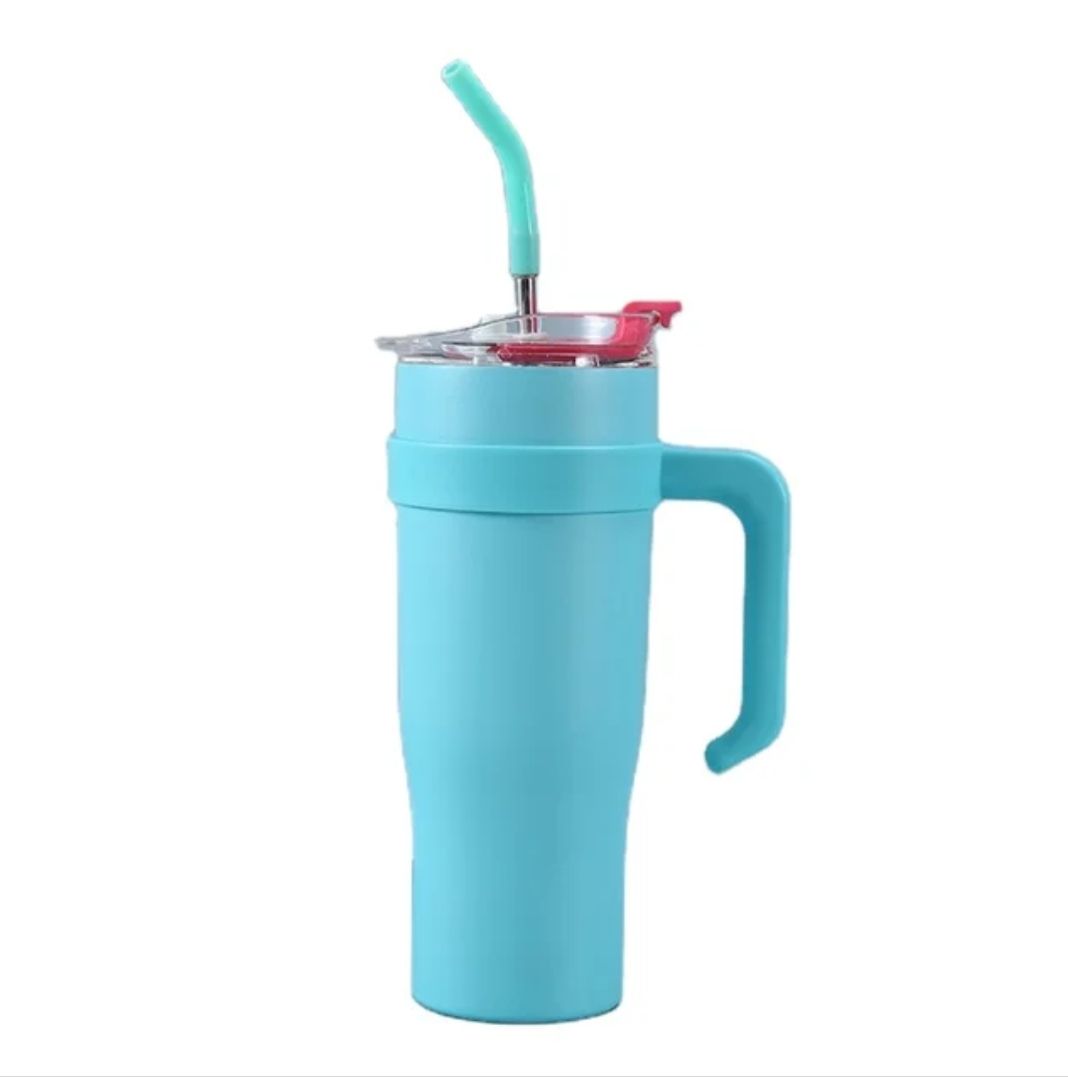 Vacuum Metal Cup Stainless Travel Mug 1 Litre Insulated Handle Tumbler ...