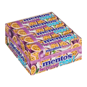 Mentos Incredible Chew Candy Passion Fruit Flavour Sticks - 10 Piece ...