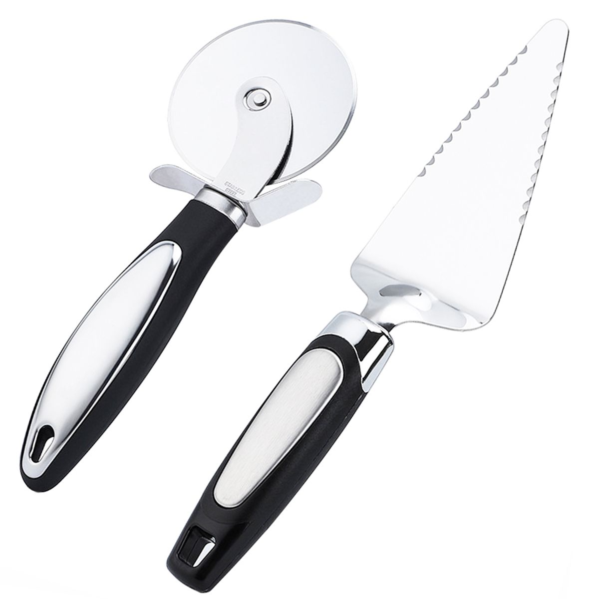 Pizza Cutter Set with Wheel Cutter and Pie Server for Pizza Crust Pies ...