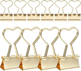 10pcs Metal Binder Clips Small Heart-Shaped Document Clamps for Office ...