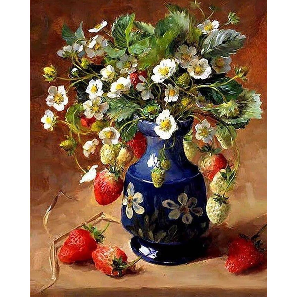 Paint By Numbers DIY 40cmx50cm Frame - White Flower Vase Strawberries | Shop Today. Get it ...
