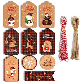 Craft 100 Piece Merry Christmas Gift Tags With Hanging String Jumbo ...