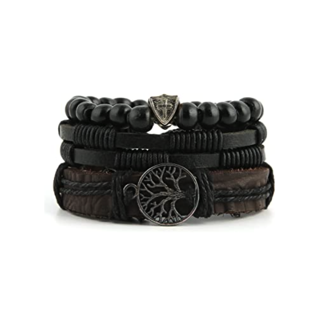 POU Tree Of Life Leather Bracelet Set | Shop Today. Get it Tomorrow ...