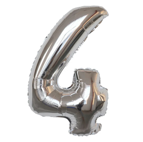 Silver Number 4 Helium Balloon 106cm | Shop Today. Get it Tomorrow ...