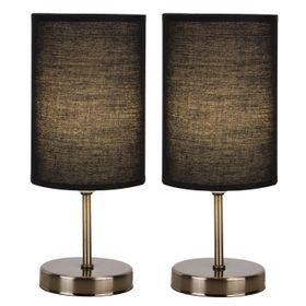 Twin Pack Antique Brass and Black Bedside Lamps - TL680 Antique | Shop ...