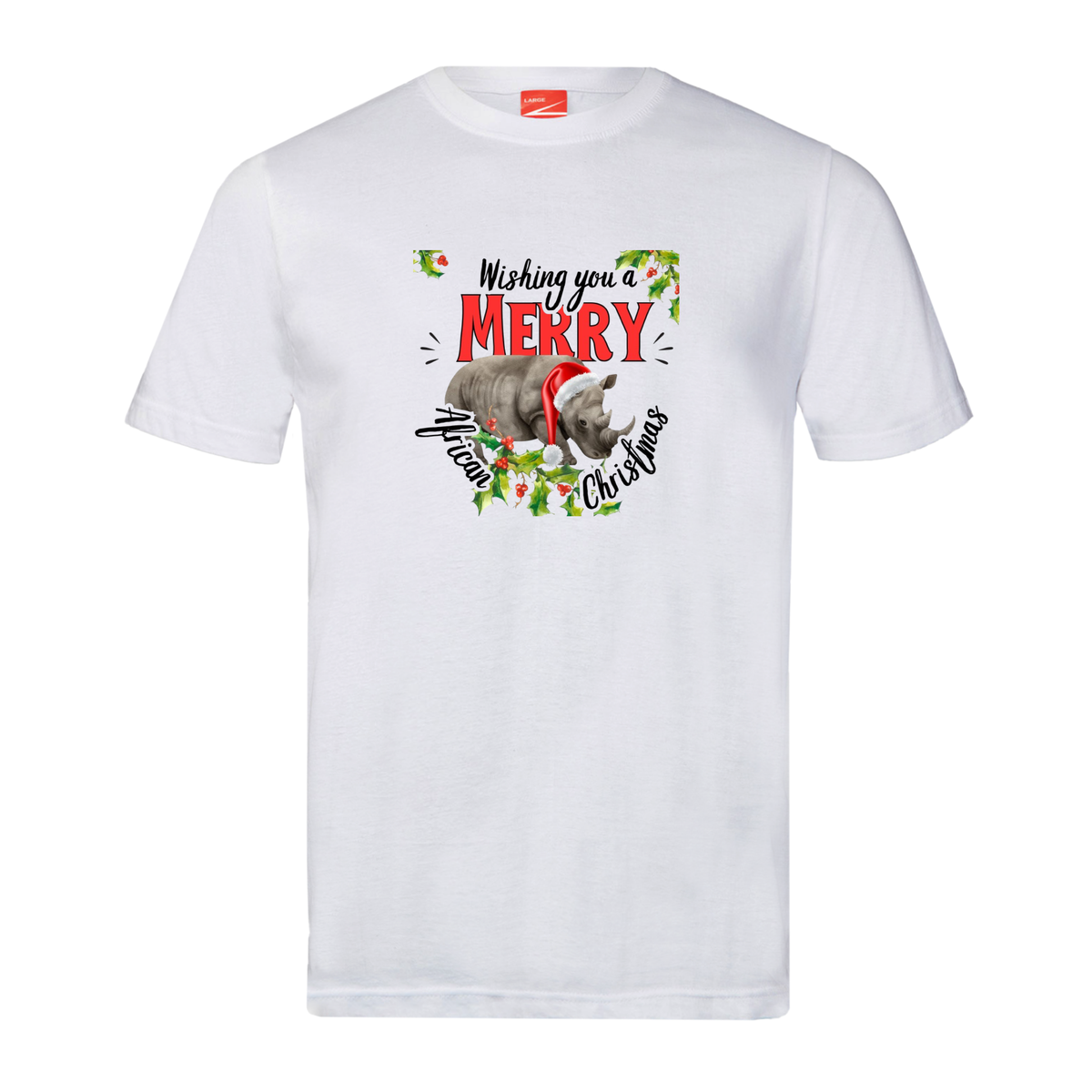 African Christmas T-Shirt- Rhino | Shop Today. Get it Tomorrow ...