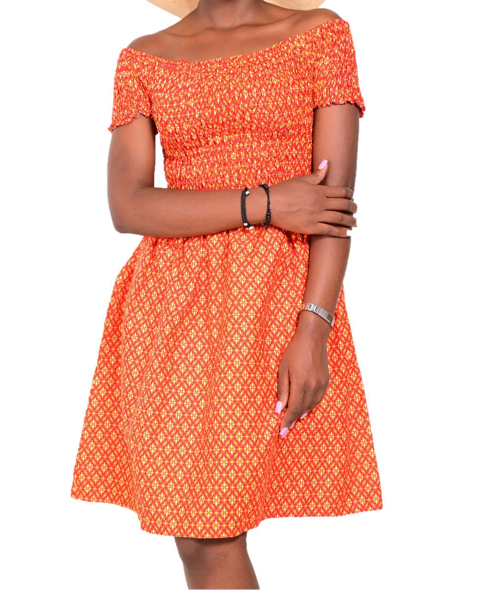 Smoked Floral African Printed Short Dress - Free Size | Shop Today. Get ...