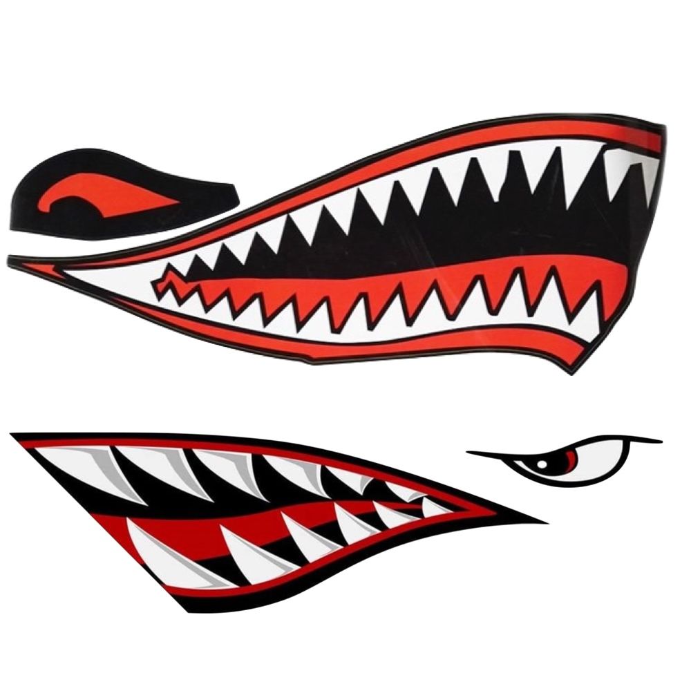 Sport Shark Teeth Mouth Decal Stickers for Car, Kayak & Bike Set of 2 ...