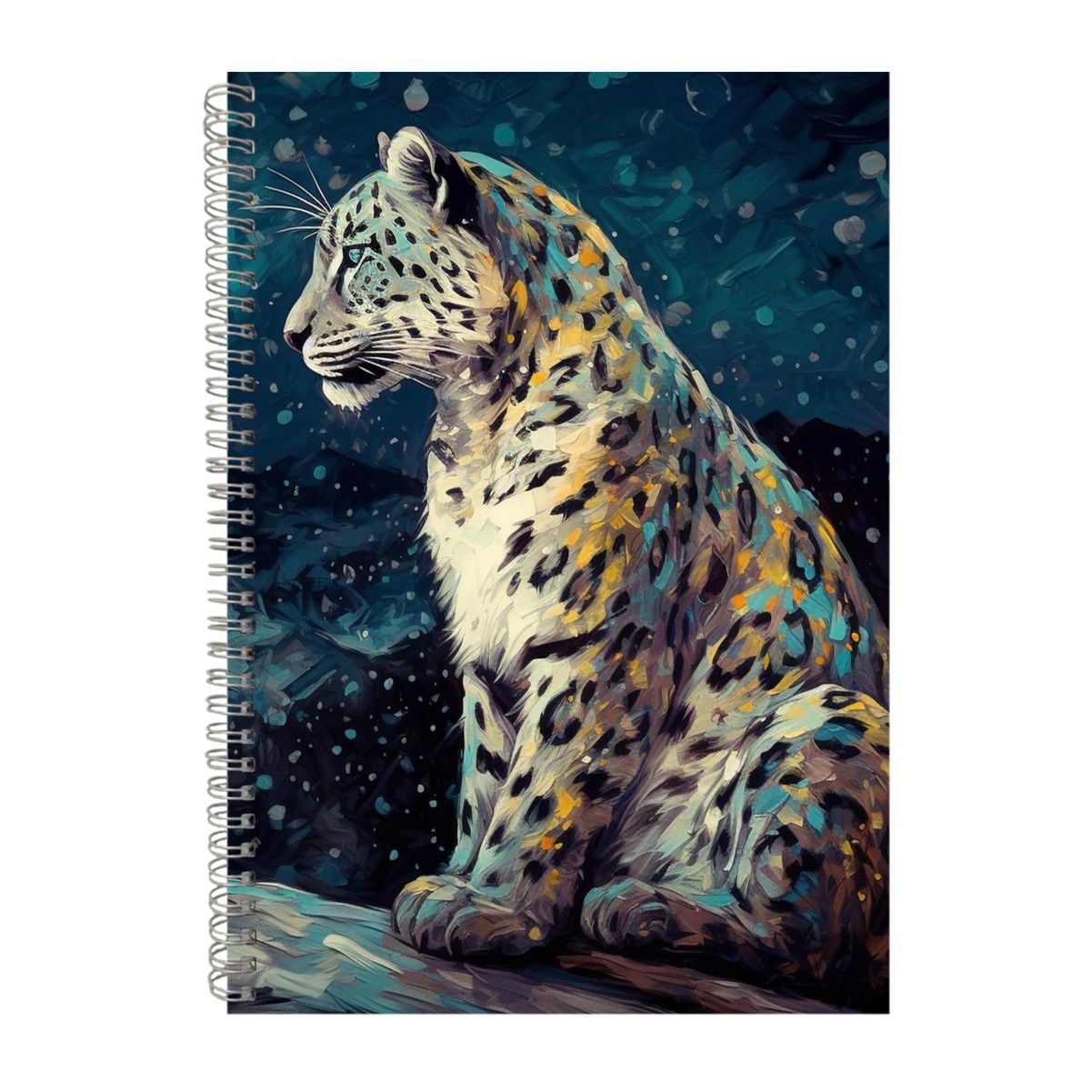 SNOW LEOPARD Starry Night Notebook Animal Gift Idea A4 NotePad 117 ...