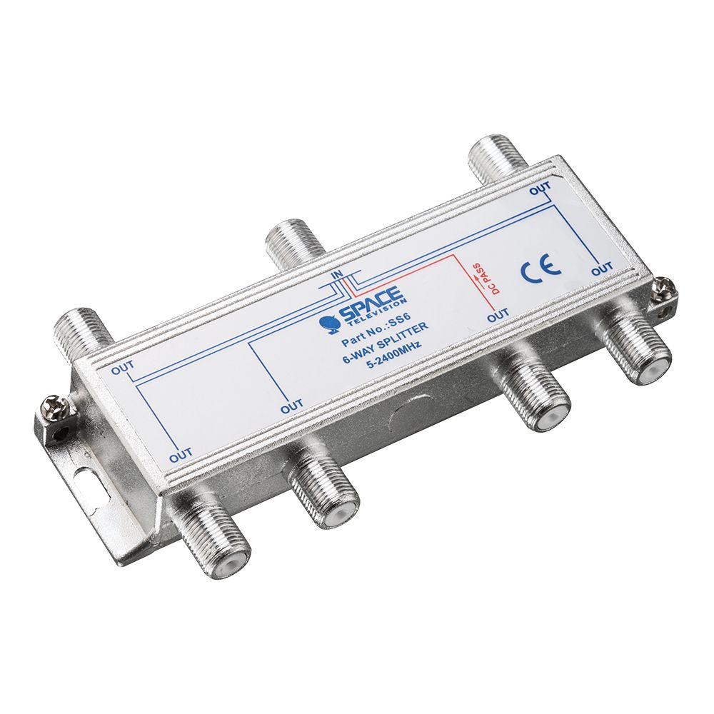 Space TV 6 way F Type TV Signal Splitter for Satellite or Terrestrial ...