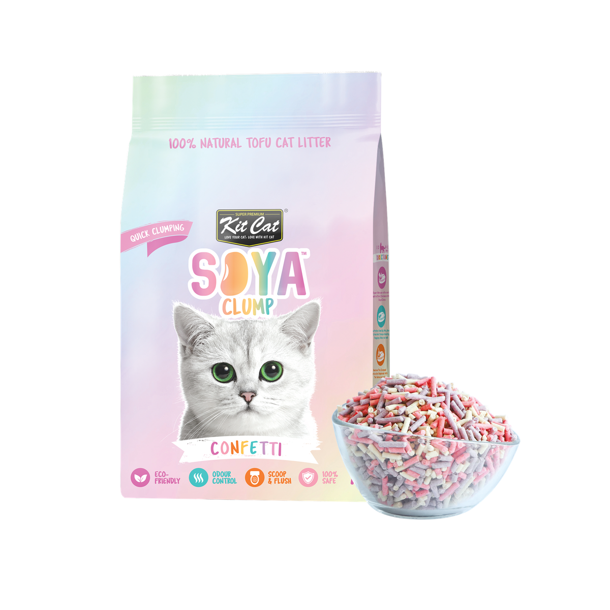 Kit Cat Soya Clump Cat Litter - Soya Clump Confetti 7L | Shop Today ...