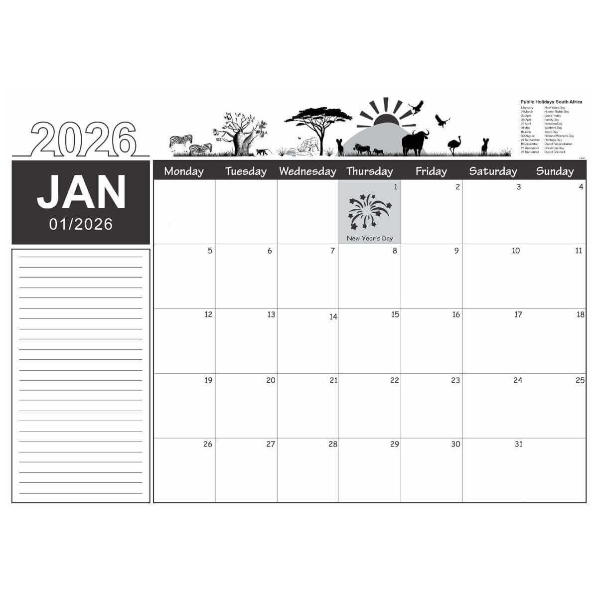 Desk Calendar Pad A3 2026 | Shop Today. Get it Tomorrow! | takealot.com
