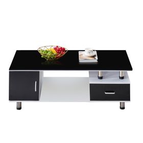 Wooden Coffee Table Center Table with Storage Drawer Living Room Tea ...