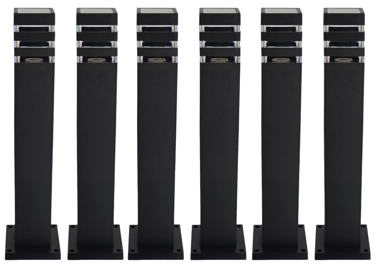 Hello Today Aluminium Outdoor Pathway Square Column Light IP54 - 6 Pack ...