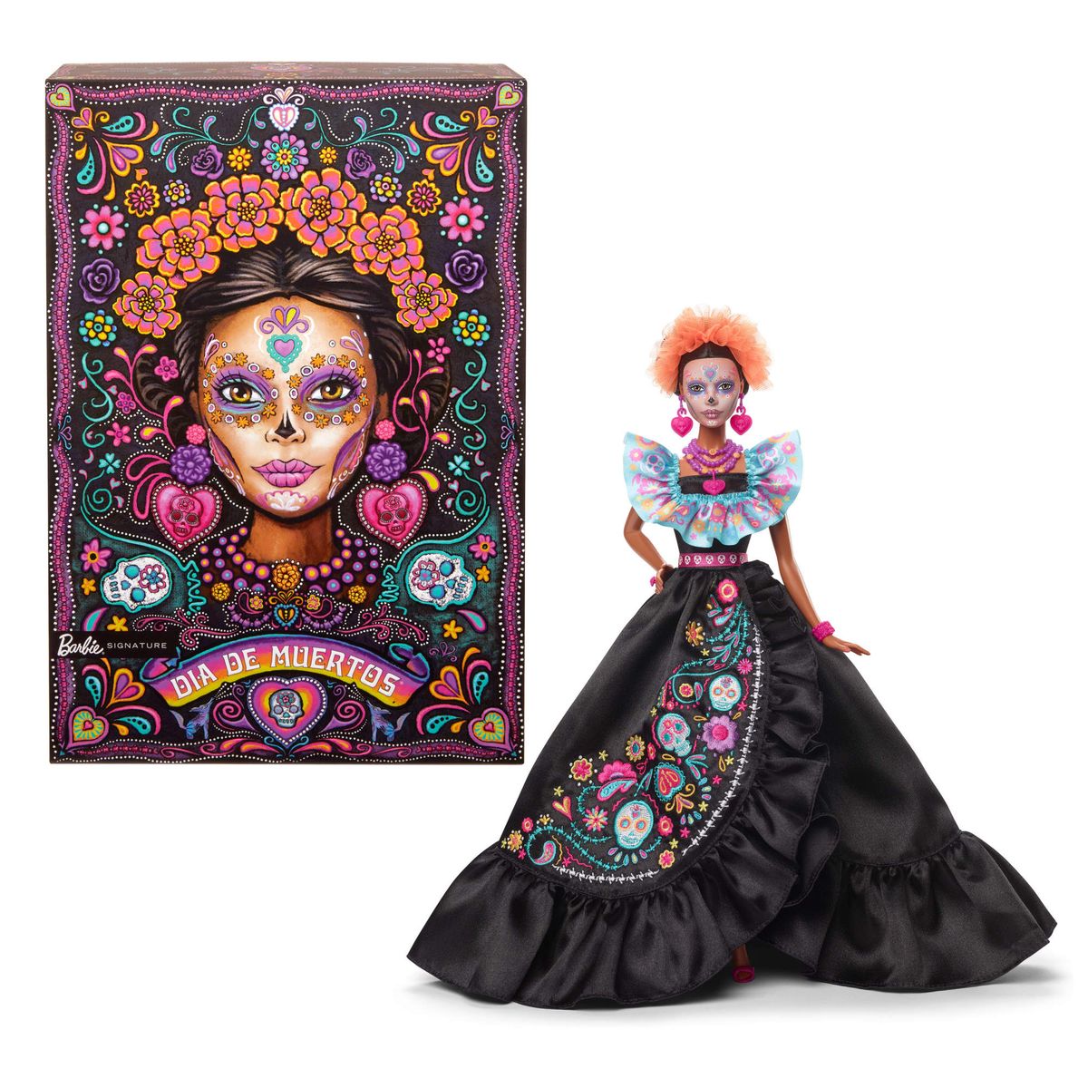 Barbie Signature Día De Muertos 2024 Collectible Doll in Ruffled Black ...