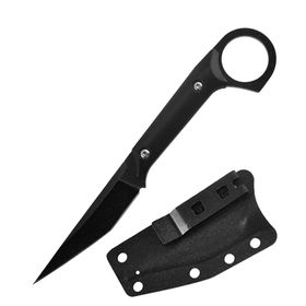 D2 Stonewashed Fixed Blade Ring Knife with Kydex Sheath | Shop Today ...