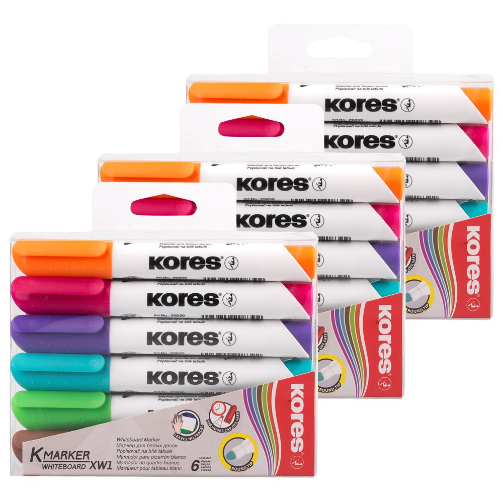 Kores Whiteboard Markers Set of 6 Mixed Colours - 2+1 Kit | Shop Today ...