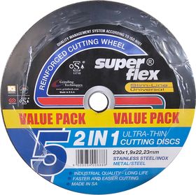 Superflex Industrial Cutting Disc 2IN1 Type 41 - 230X1.9mm - 5 Pack ...