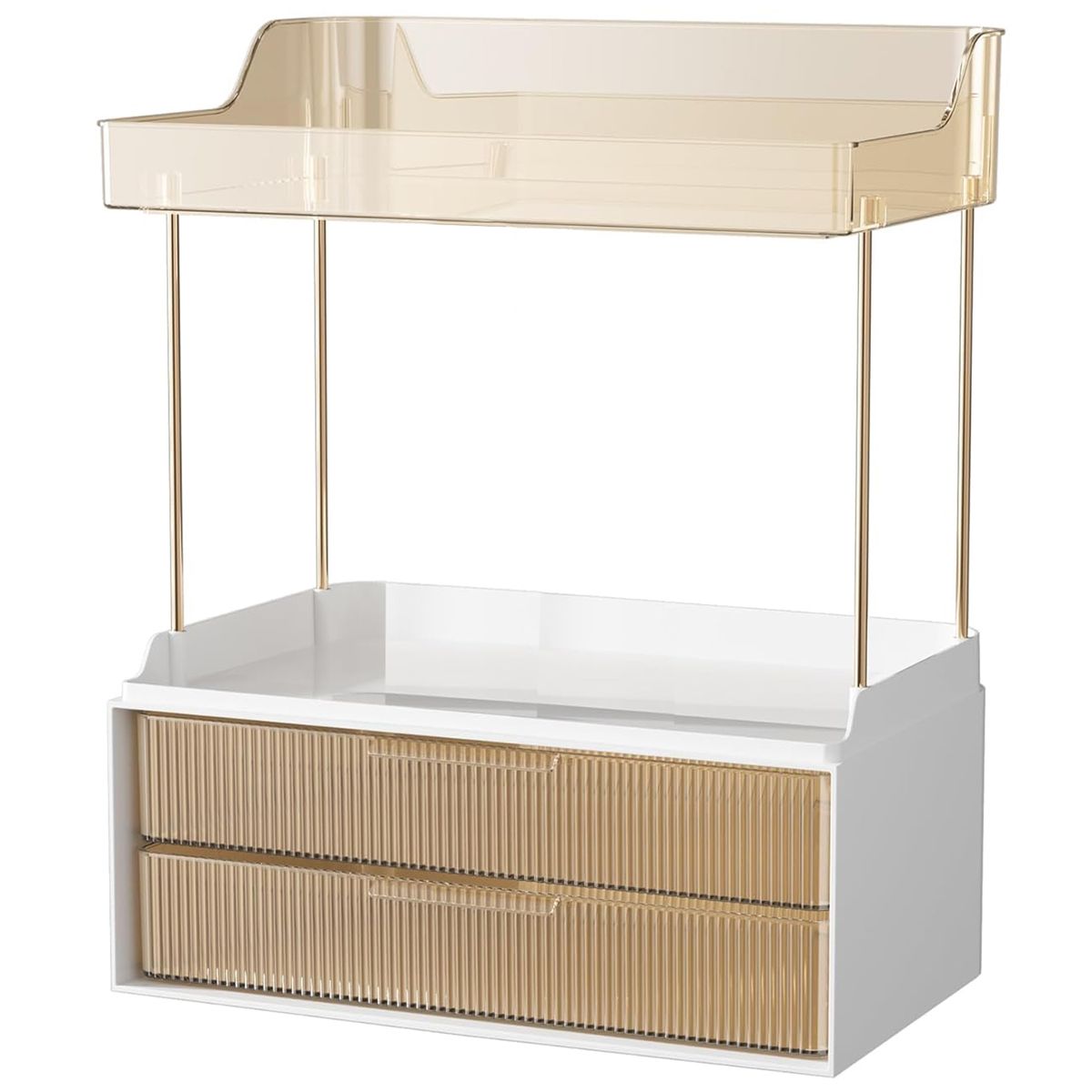 2-Tier 2-Drawer Bathroom Organiser Makeup Storage Valentines Gift For ...