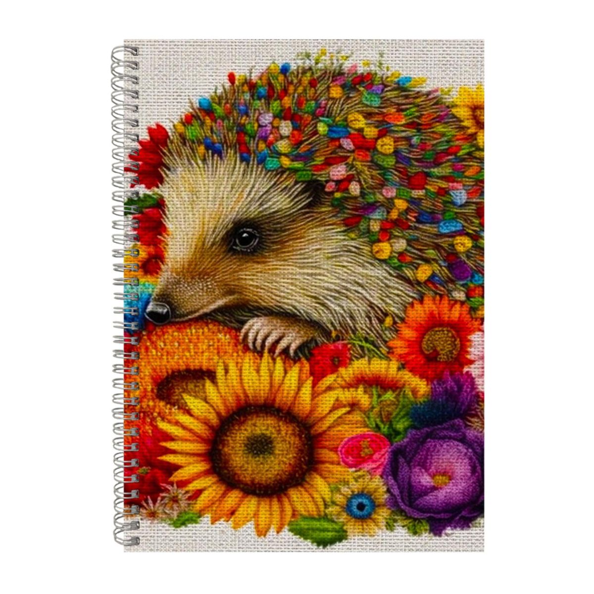 Embroidered HEDGEHOG1 Notebook Animal Gift Idea A4 Notepad Pad 101 ...