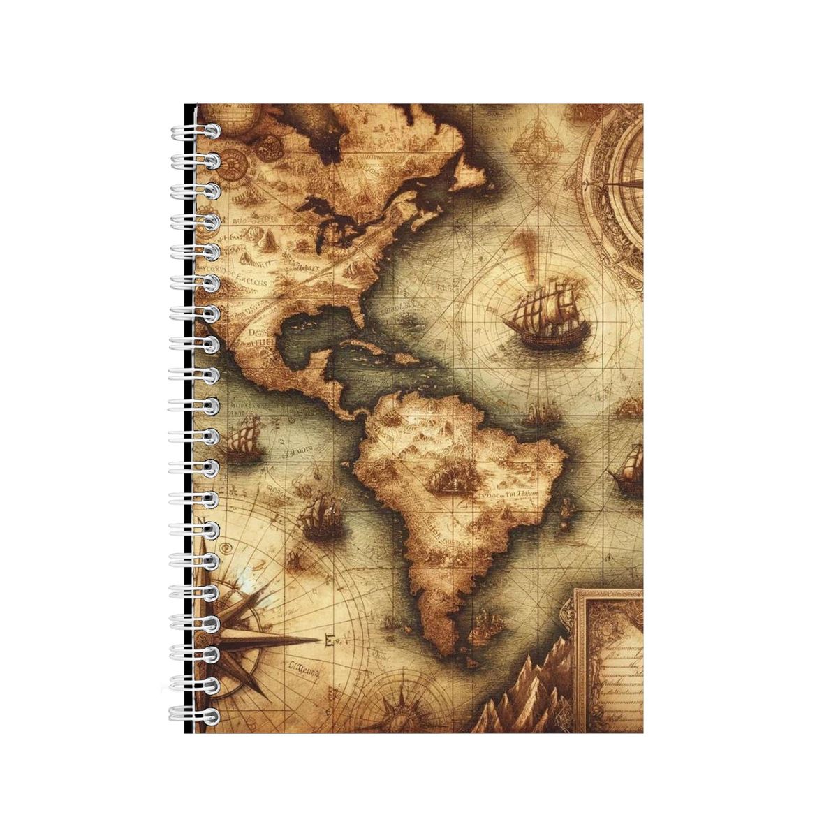 Ship A5 Notebook Spiral and Lined Maps Graphic Notepad Design Present ...