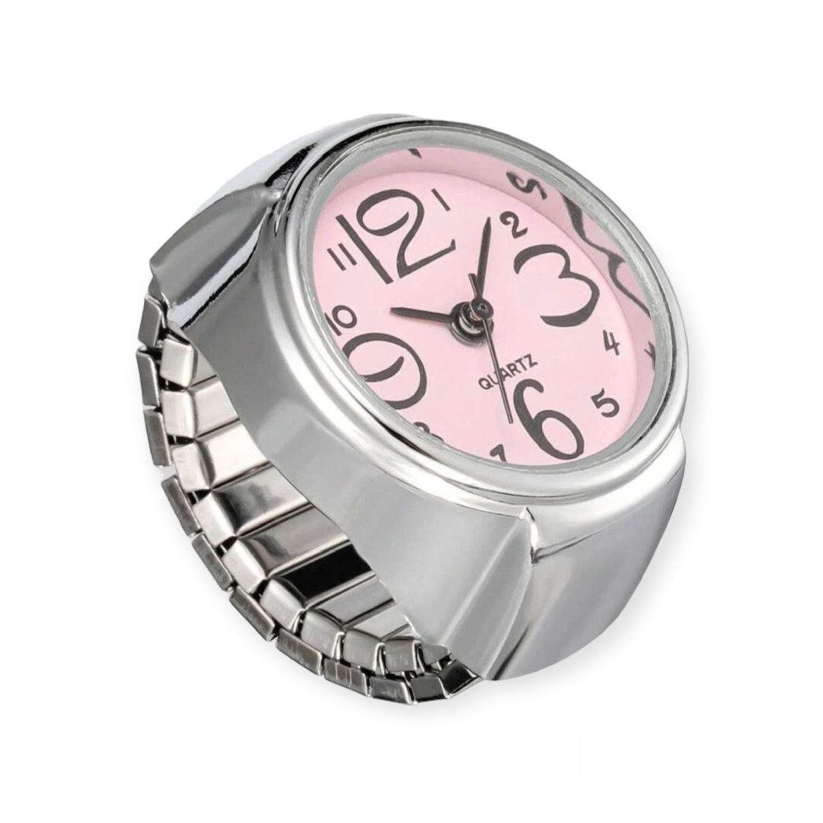 Luxe Pink Dial Silver Ring Watch | Shop Today. Get it Tomorrow ...