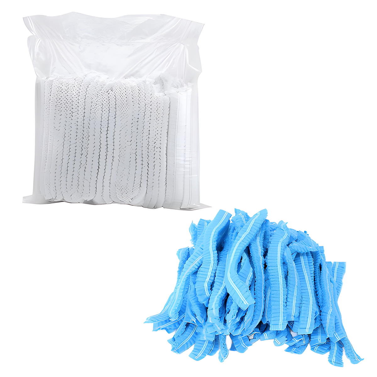 200 PK Disposable Hair Nets Hair Net Caps Cook Work Hair Net White Blue ...