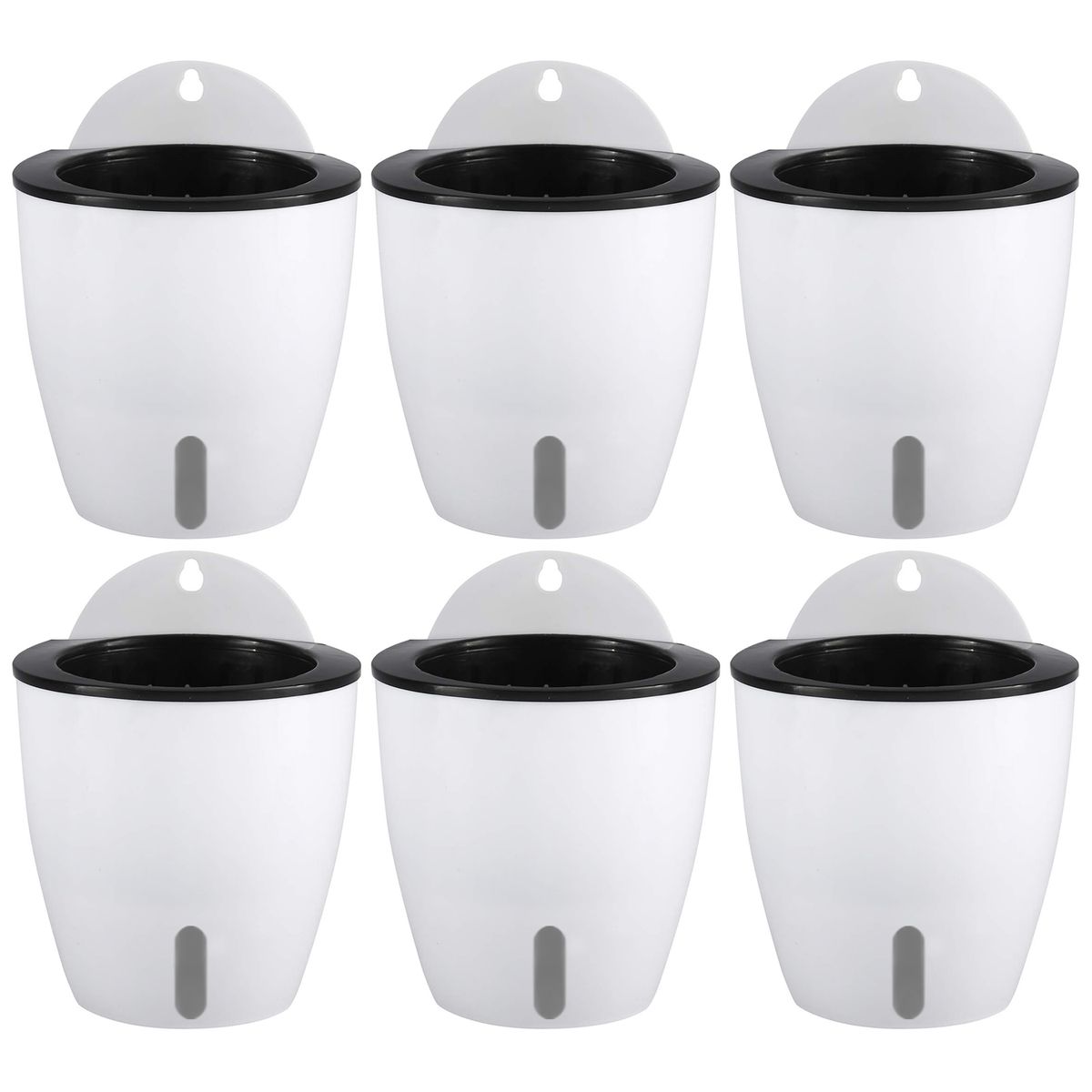 6 X Wall Hung Self Watering Plant Pots With Water Level Indicator ...
