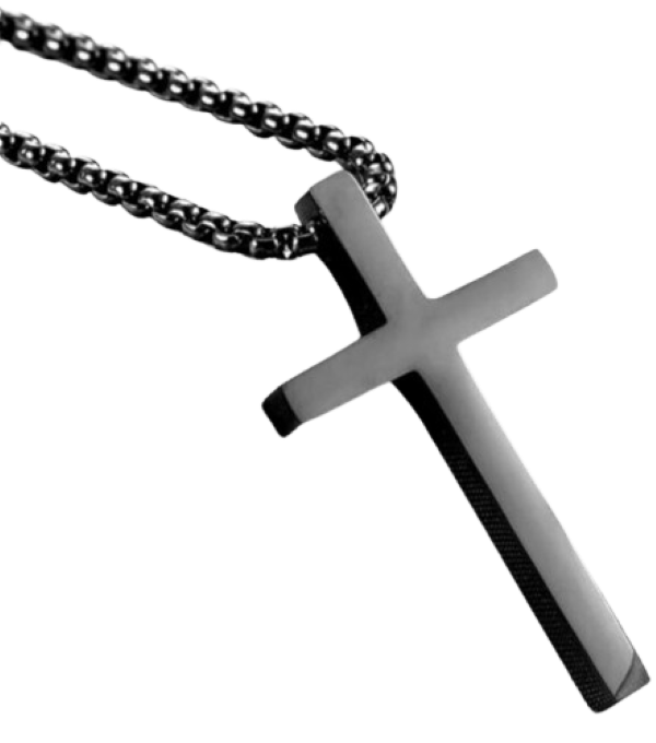 Mens Black Necklace with Medium Size Cross Charm | Shop Today. Get it ...