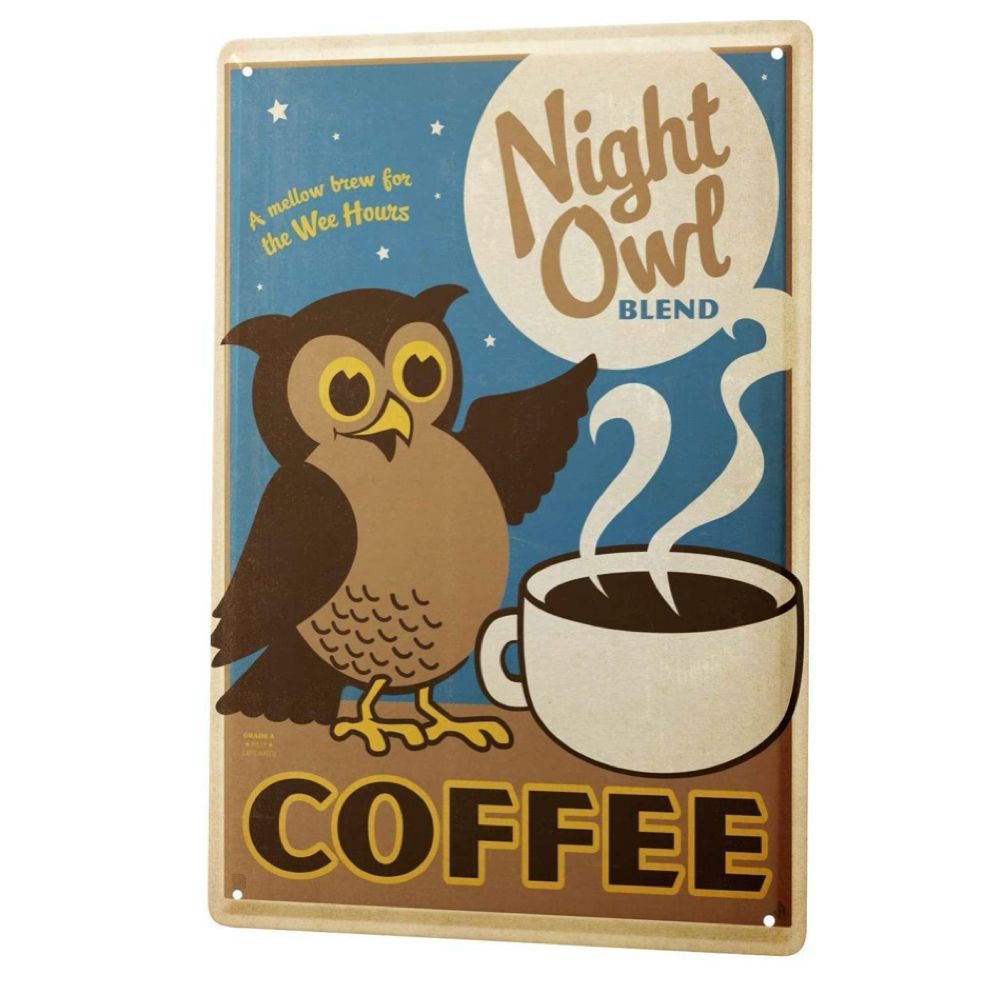 Decor Vintage Signs Tin Metal Retro Night Owl | Shop Today. Get it ...