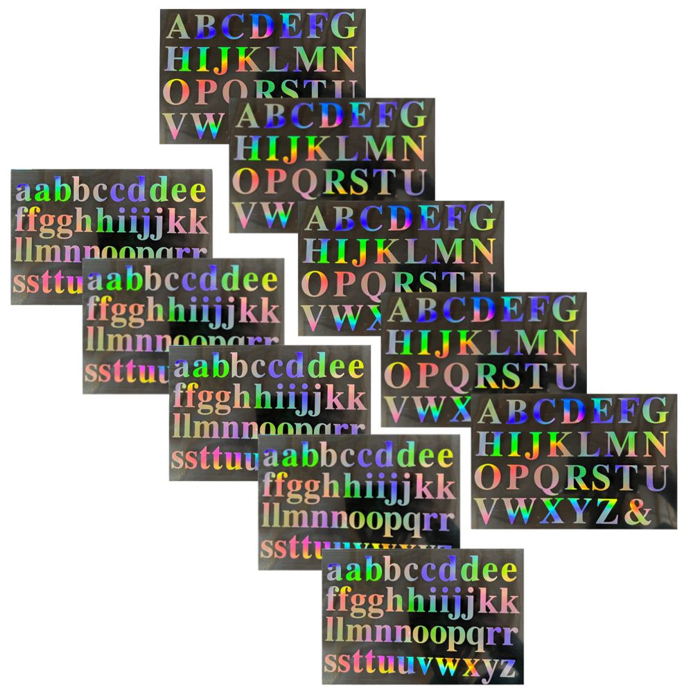 Craft Scrapbooking Reflective Alphabet & Number Stickers Set Of 10 ...
