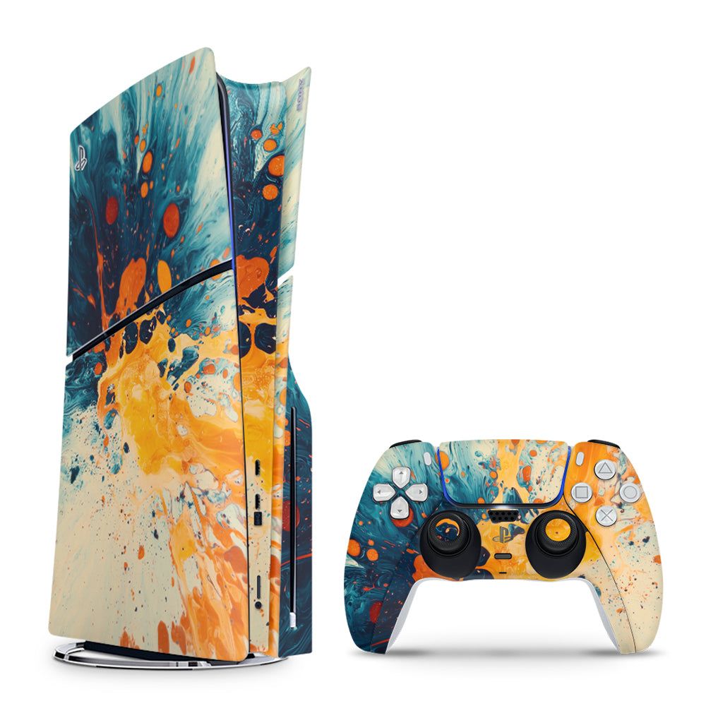 Decal Skin Compatible with PS5 Slim (Disc) - Abstract Splash Art (Decal ...