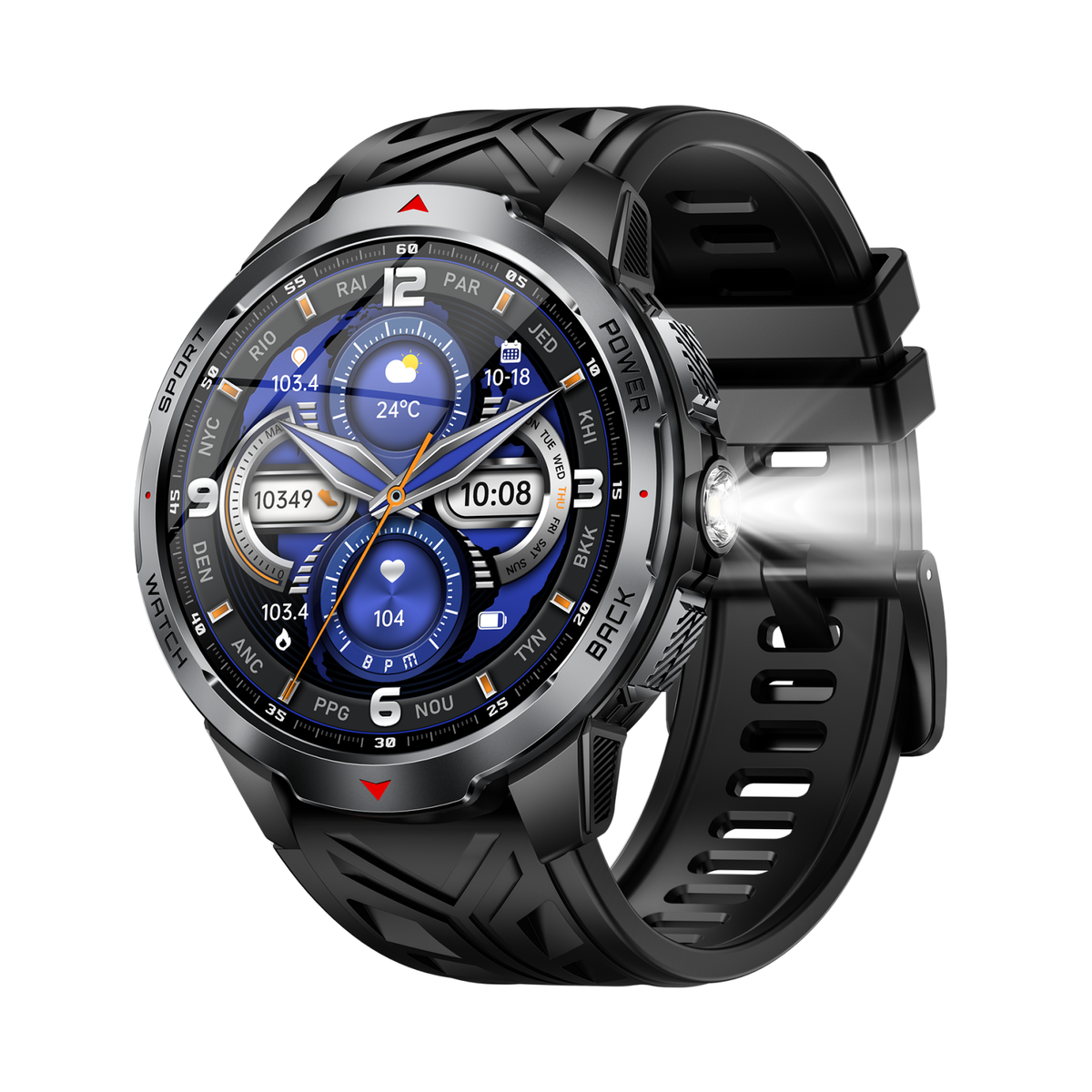1.7" HD Outdoor Smartwatch with Big Battery 1100mAh 3ATM for ...