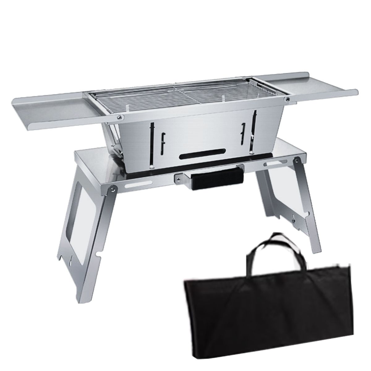 LMA 38x20cm Mini Folding Braai Stand with Table / Carry Case Set FX ...