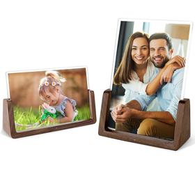 2 Pack 6x4" Photo Horizontal & Vertical Family Picture Frames -Walnut ...