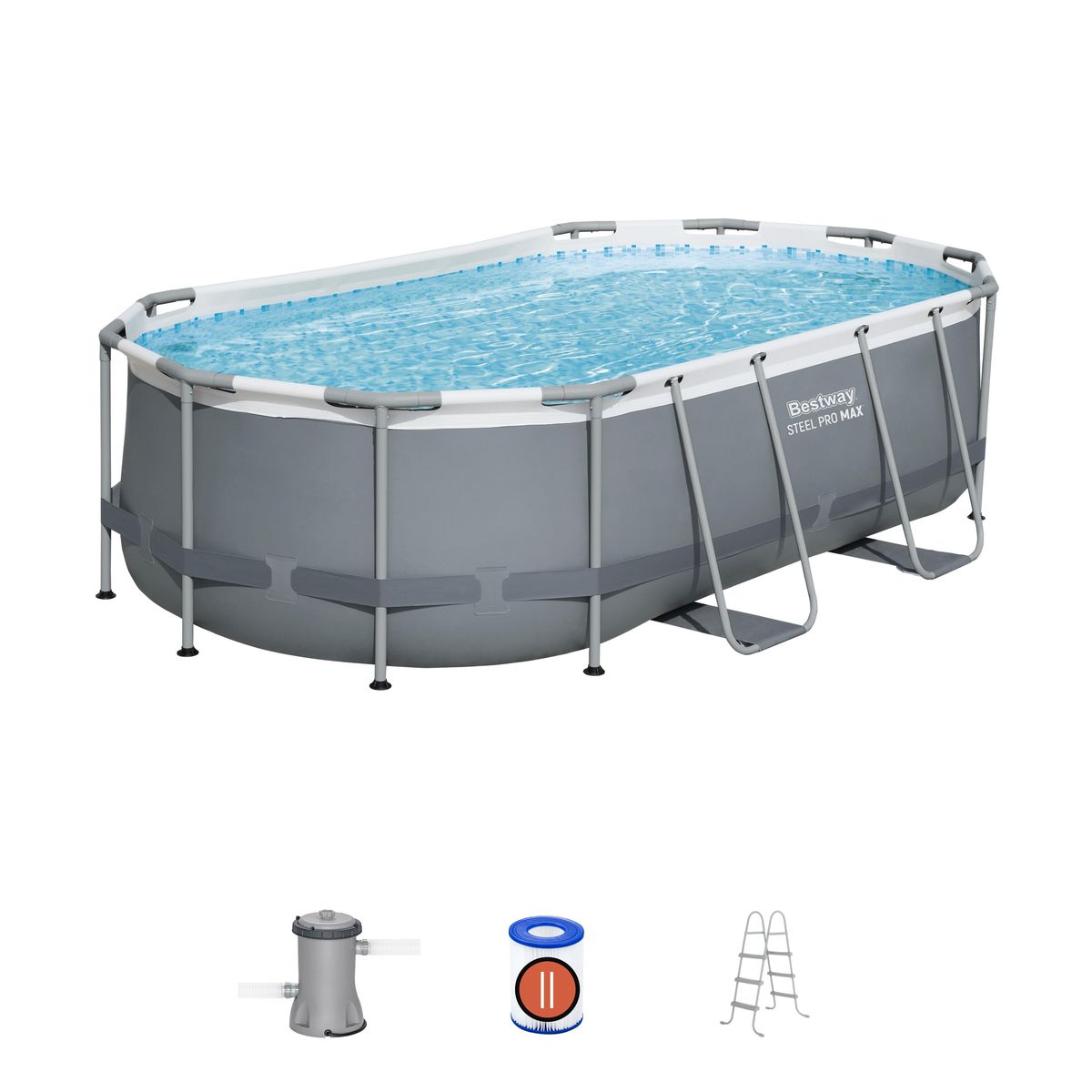 Bestway Steel Pro Max 4.27m x 2.50m x 1.00m Oval Pool Set | Shop Today ...