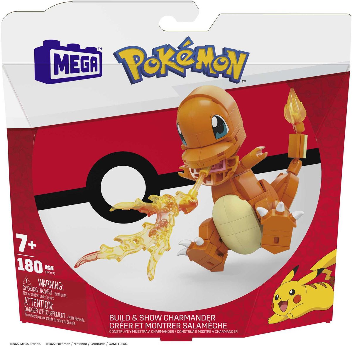 Mega Pokemon Build and Show Charmander Toy Building Set - 185 Pieces ...