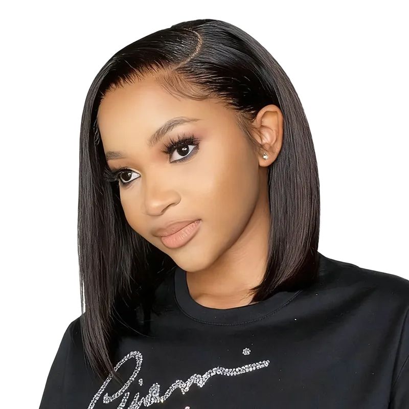 Geebuy 13x4 Straight Full Frontal Glueless Wig 10INCH Easy To Take On ...