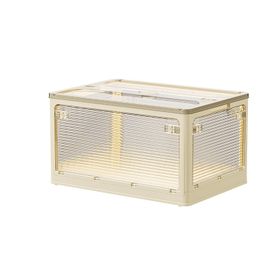 Collapsible Stackable Storage Box Clear Foldable Plastic Basket - 117L ...