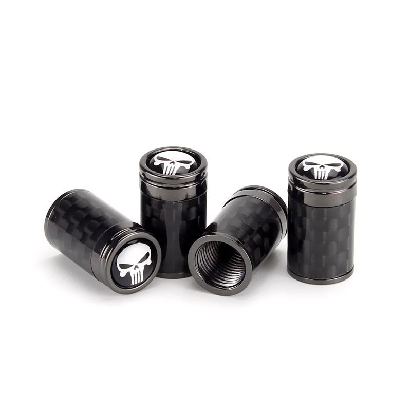 4 Piece Skull Tyre Valve Caps (PU Carbon Fibre Style) | Shop Today. Get ...