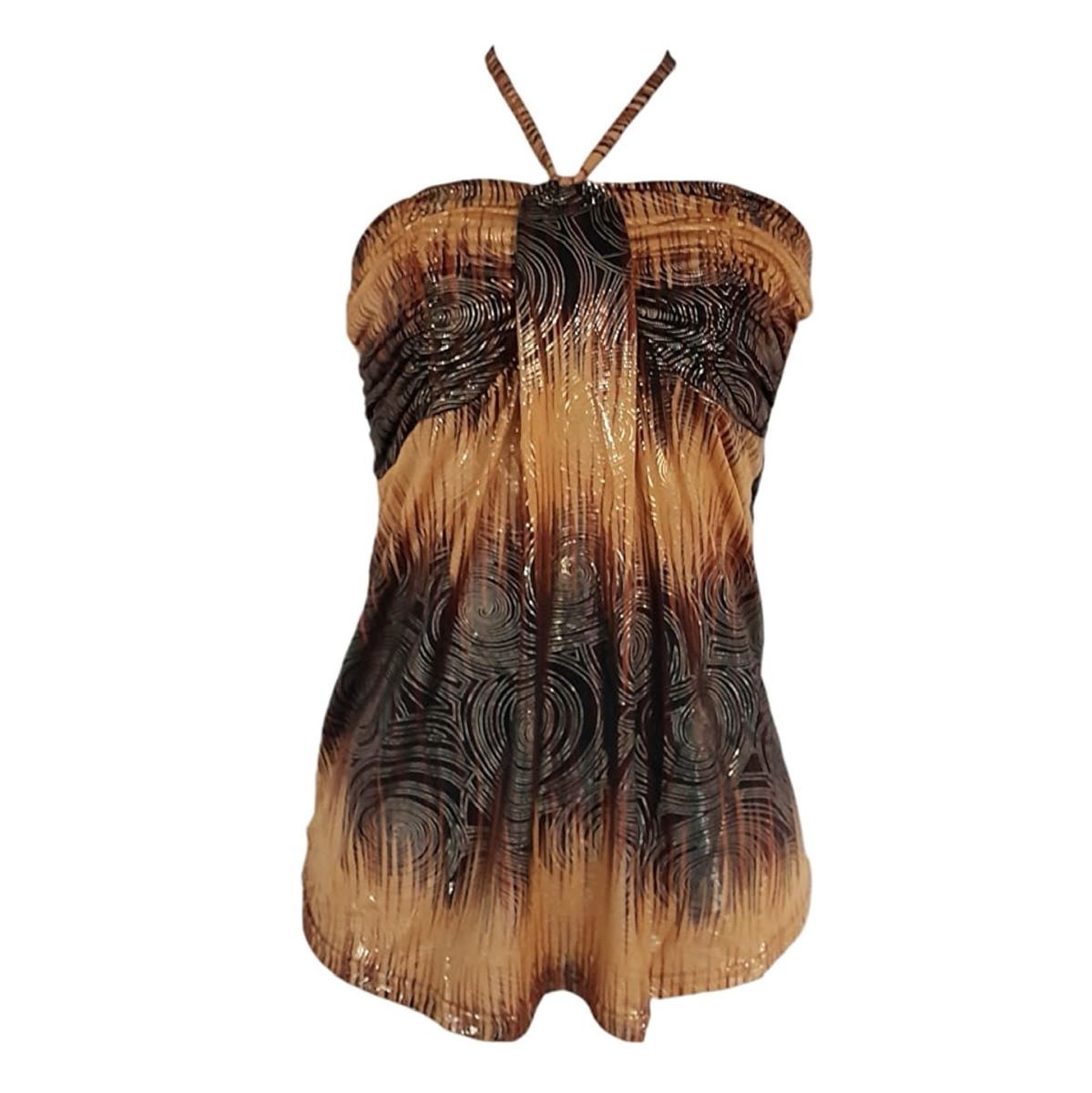 Ladies Halter Neck Top- Brown String Tie | Shop Today. Get it Tomorrow ...