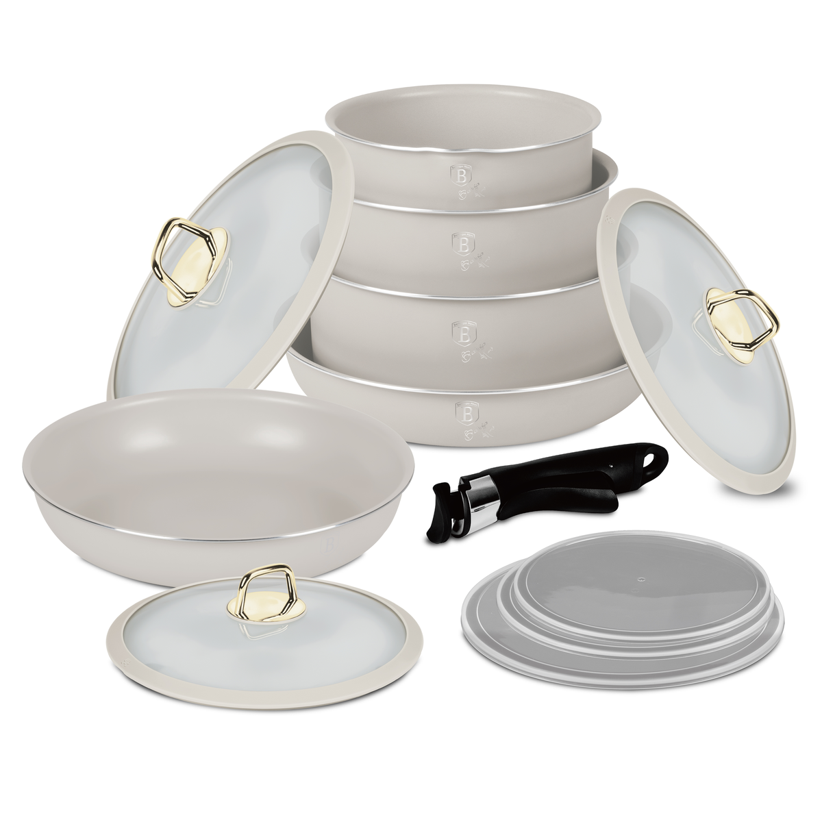 Berlinger Haus 12-Piece Titan Pro Non Stick Coating Oven Safe Cookware ...