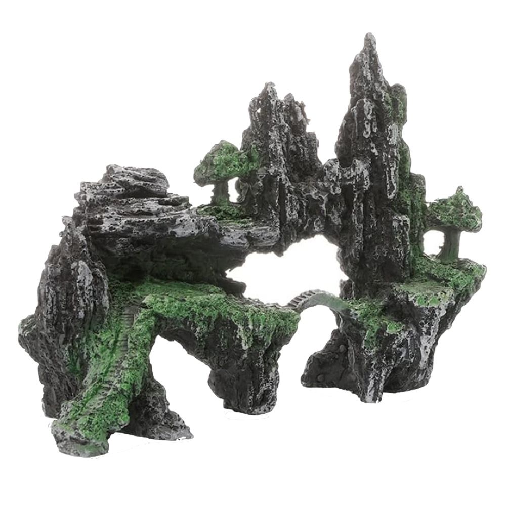 Decorative Fish Tank Aquarium Resin Leading Mountains Landscaping (24cm ...