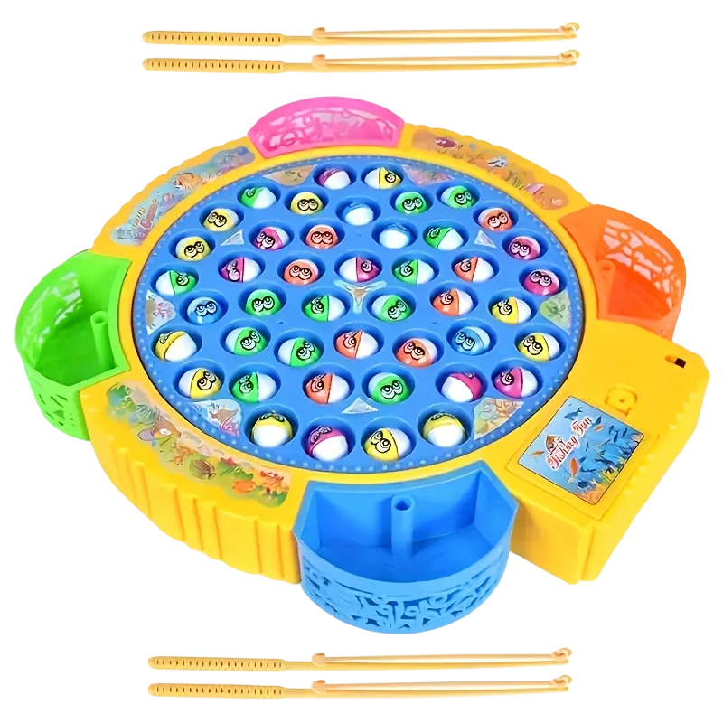 45 Fish & 4 Rod Interactive Electric Game Toy Educational Music Puzzle ...
