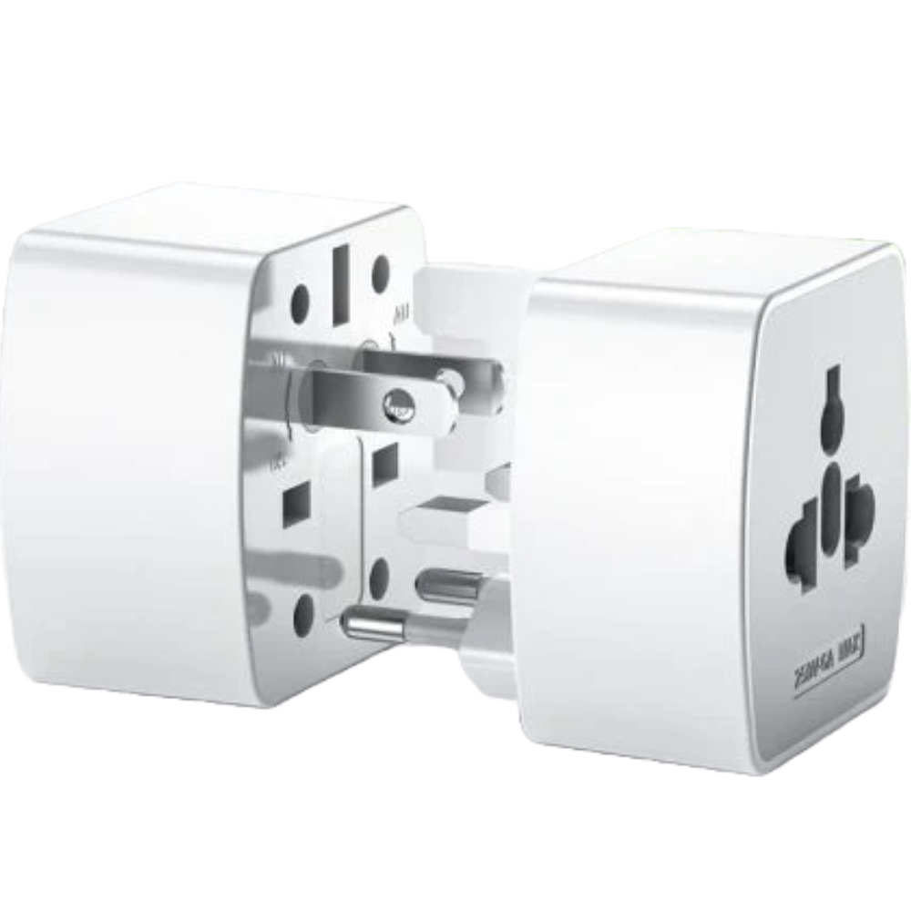 Travel Adapter International World Plug Adapter - Multiplug White Plug ...