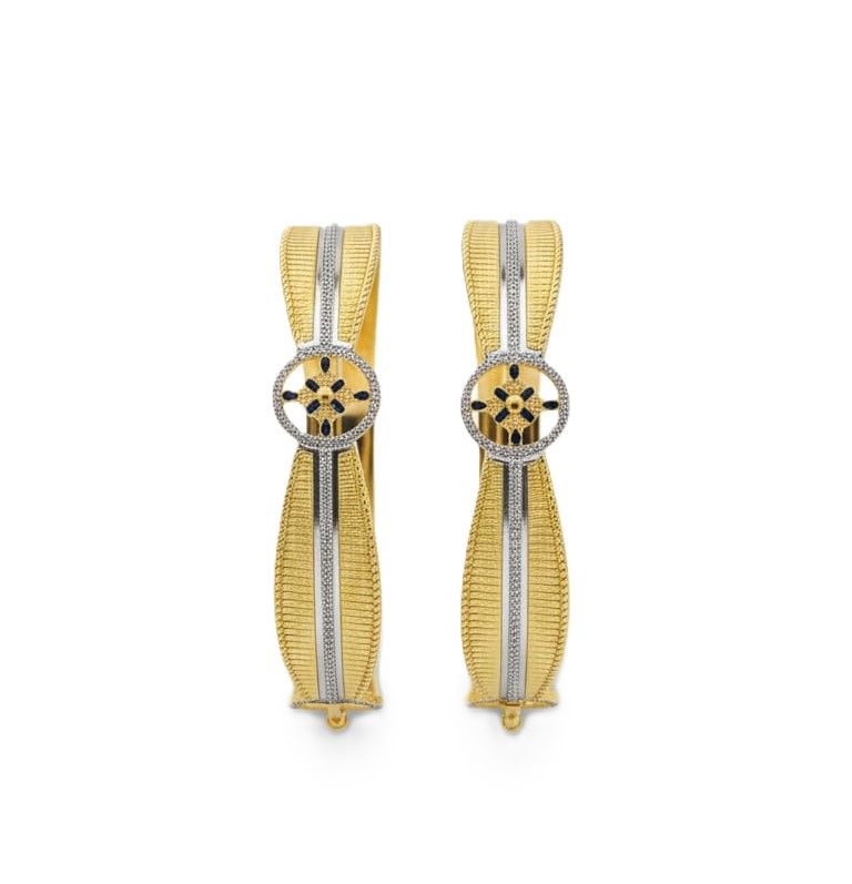 Women's Traditional Gold Silver Designer Bangle Set of 2 | Shop Today ...