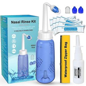Sinus Rinse Starter Kit Nasal Irrigation Nose Cleaner with 40 Salt ...