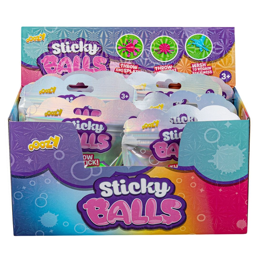 OOOZY Sticky Balls Carton - 3 Pack Sensory Balls - Fidget Toys - Box of ...