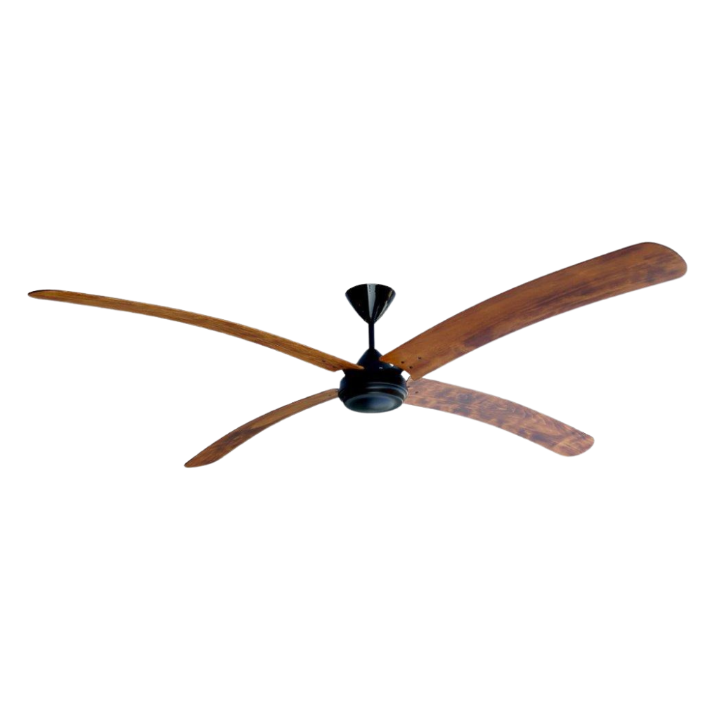 High Breeze 100 Ceiling Fan Black 4x1500mm Blades Wood Dark Teak ...